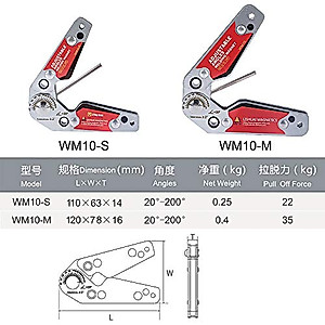 LISHUAI New Adjustable Angle(20°~200°) Welding Magnet clamp,Welder Tool Accessories (Small)