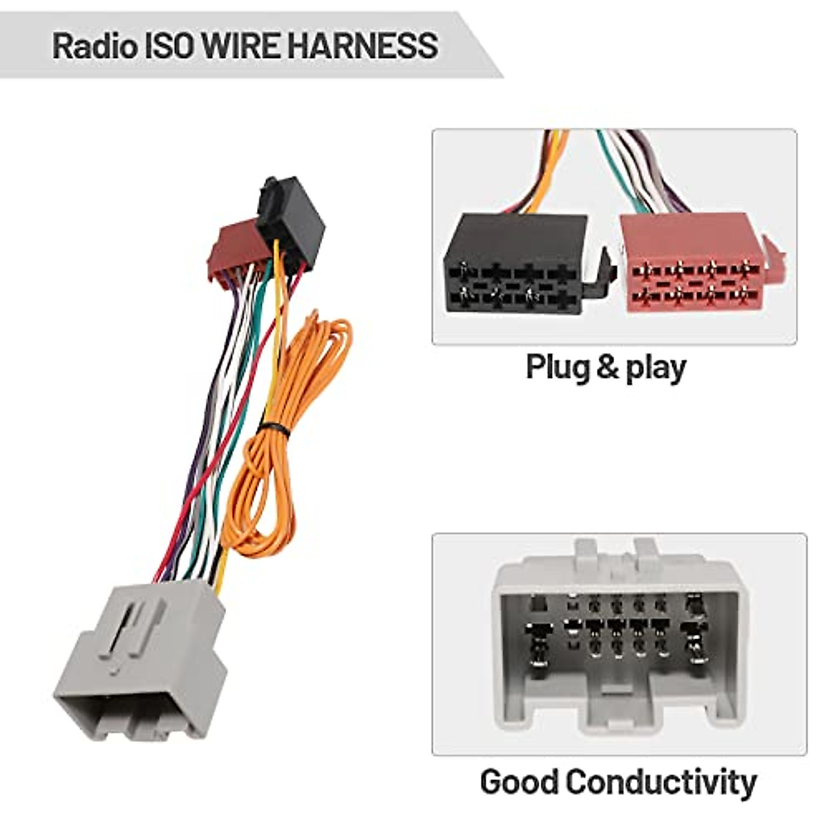 RED WOLF Car ISO Radio Wiring Harness Adapter Select for Ford Fiesta 2009-2013, Volvo C30 XC90 2002-2004, Landrover Discovery Defender 2009-2014 Vehicle Aftermarket Stereo Wire Standard Cable Plug