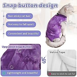 2 Pack Cat Surgery Recovery Suit Clothes for Female and Male,Cat Onesie Shirts for Cats After Surgery,Cat Spay Surgical Recovery Suit,Cat Cone to Stop Licking Abdominal Wound Alternative-Pink&Purple,M