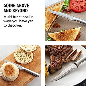 Rada Cutlery Serrated Steak Knife, Aluminum Handle, Pack of 6