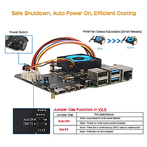 Geekworm Case with Power Button for Raspberry Pi 4, X-C1 Adapter Board | Ultra-thin Pi 4 Aluminum Case | PWM Cooling Fan | Auto Power On | Safe Shutdown Function Compatible with Raspberry Pi 4 Model B