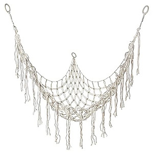 Homaisson 59'' Stuffed Animal Toy Hammock with Hooks, Corner Hanging Net, Macrame Large Corner Mesh Toy Storage, Toy Hammock Organizer, Plush Animal Display Holder