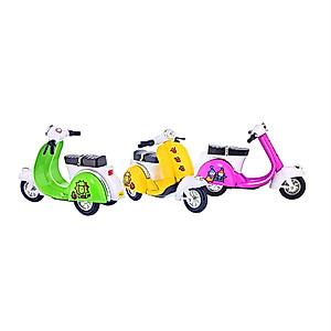 Pull Back Toy Vehicle Die Cast Scooter [3 Pack] Neon Colors Metal Scooter 4.5 Inches Long, Best Party Favor Prizes for Kids (3 Pack) Colors May Very