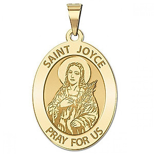 PicturesOnGold.com Saint Joyce Religious Medal - 1/2 X 2/3 Inch Size of Dime, Sterling Silver
