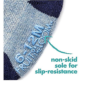 Fruit of the Loom Baby 6-Pack All Weather Crew-Length Socks, Mesh & Thermal Stretch - Unisex, Girls, Boys (6-12 Months, Blue)