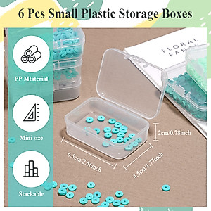 ISKYBOB 6 Packs Rectangle Small Clear Plastic Storage Containers Box Case with Hinged Lid Crafts Organizer for Crayons, Bobby Pin, Beads (2.6 x 1.8in)