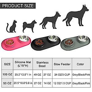 WESEN Dog/Cat Slow Feeder Bowl Insert, Slow Down Pet Eating, Soft Silicone Slow Feeding for Small Medium Size, Perfect with Stainless Steel Plastic Glass Ceramic Dog Bowls