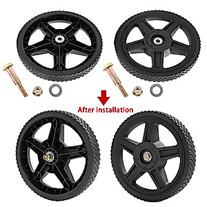 Parts Camp Lawn Mower Wheel kits 7 inch Wheels for Push Mower(Set of 2)