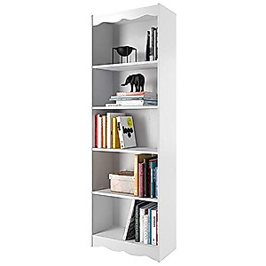 Sonax Hawthorn 72-Inch Tall Bookcase, Frost White