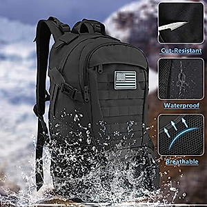 Jueachy Tactical Backpack for Men Hiking Day Pack Molle Backpack Military Rucksack Waterproof 30L EDC Bag with USA Flag Patch