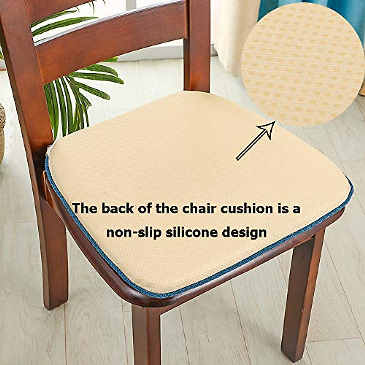 Avilego Set of2/4/6 Non Slip Chair Pad U-Shaped Seat Cushion with Ties Office Chair Cushions for Dining Room