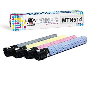 MADE IN USA TONER Compatible Replacement for use in Konica Minolta TN514K,TN514C,TN514M,TN514Y, bizhub C458, C558, C658 (Black, Cyan, Yellow, Magenta, 4-Pack)