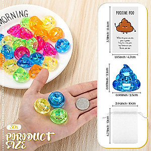 Huwena 60 Sets Inspirational Poop Bulk Emotional Favors Resin Cute Realistic Poop with Funny Card Organza Bag Positive Gift for Christmas Coworker Staff Students Teacher