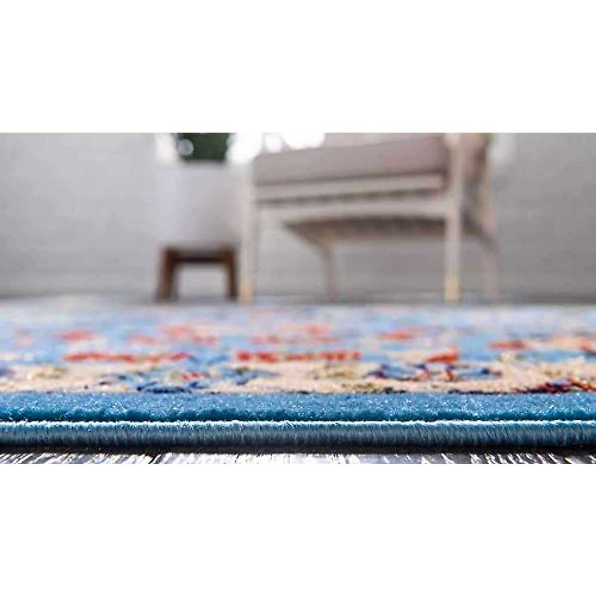 Unique Loom Espahan Collection Area Rug - Cape Cod (2' 2" x 3' 1" Rectangle, Blue/ Black)