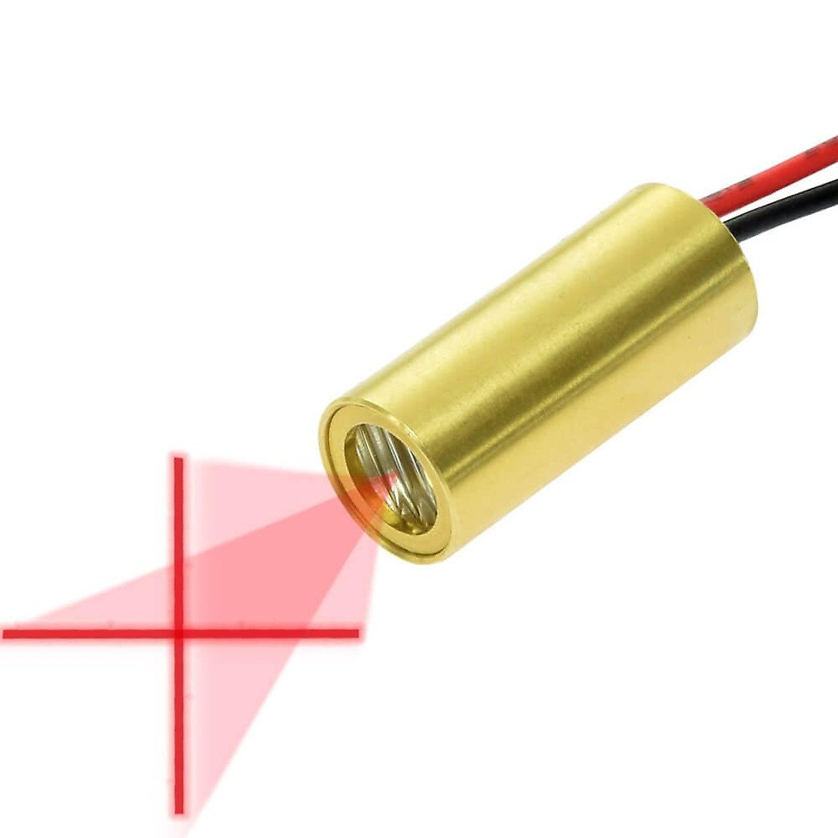 Quarton Laser Module VLM-650-29 LPT Class 1 Red Crosshair Laser Module, Crosshair Laser Line Generator, Emitting line angle > 60°, only 1mm line width @40cm(15.75 inches)