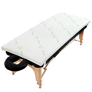 HOMBYS Memory Foam Massage Bed Mattress Topper with Cooling Rayon Derived from Bamboo Cover, Massage Table Mattress Topper with Elastic Bands, Non-Slip Lash Bed Cushion Only (Bed Not Included)