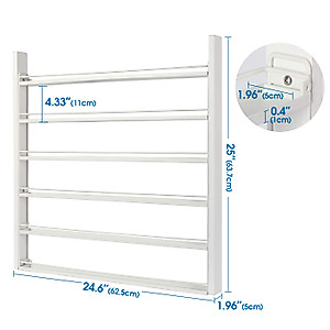 J JACKCUBE DESIGN White Wood Nail Polish Organizer with 6 Tier Shelves 100 Bottles Wall Mount Display Rack Makeup Essential Oil Bottles Holder Storage for Nail Salon Bedroom Dress Room - MK528C