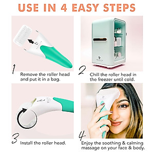 Ice Roller for Face - Smoothes Fine Lines & Wrinkles, Face & Eye Roller for Puffy Eyes, Skin Care Massager, Beauty Gift That Helps Relieve Migraines, Facial & Spa Gifts for Women