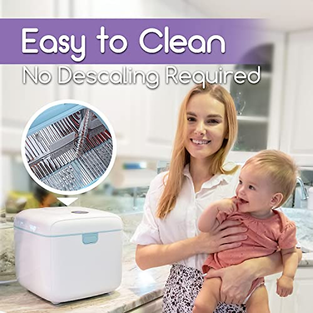 Papablic 4-in-1 UV Light Sanitizer | UV Sterilizer and Dryer Pro | UV Sterilizer Box with Dual UV-C Lamps for Babies & Whole Family | Large Capacity | Touch Control