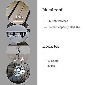 Kozyard Rosana Hardtop Aluminum Permanent Gazebo with 2-Layer Sidewalls (10ftx12ft Brown)