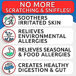 BARK&SPARK Allergy Relief Dog Treats - Omega 3 + Pumpkin + Enzymes - Itchy Skin Relief - Seasonal Allergies - Anti-Itch & Hot Spots - Immune Supplement - Made in USA - Chicken Flavor Soft Chews