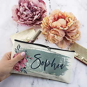 Bridesmaid Proposal Gifts - Personalized Makeup Bag for Women - 9 Colors - Custom Cosmetic Bag for Girls w/Name - Monogrammed Cosmetic Pouch