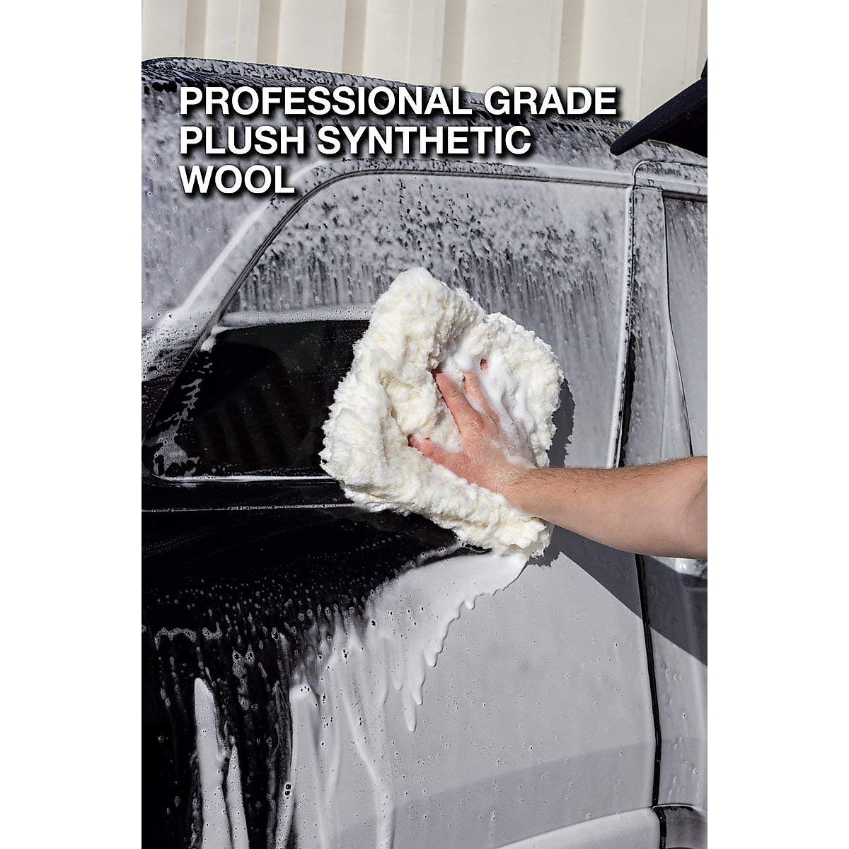 Adam's Professional 10" Car Wash Pad - Made of Professional Grade Plush Synthetic Wool - Safely Wash Your Vehicle Without Introducing New Scratches or Swirls - Swirl Free Washing Guaranteed (3 Pack)