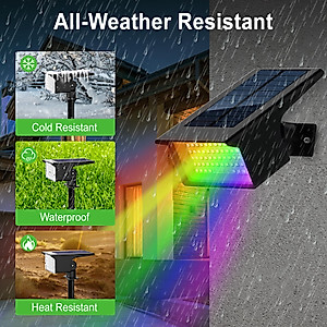 nipify Solar Spot Lights Outdoor Color Changing, [ 8 Modes/6 Pack/56 LED ] Halloween RGB Powered Spotlight, Landscape Lighting for Outside Yard Garden Pathway