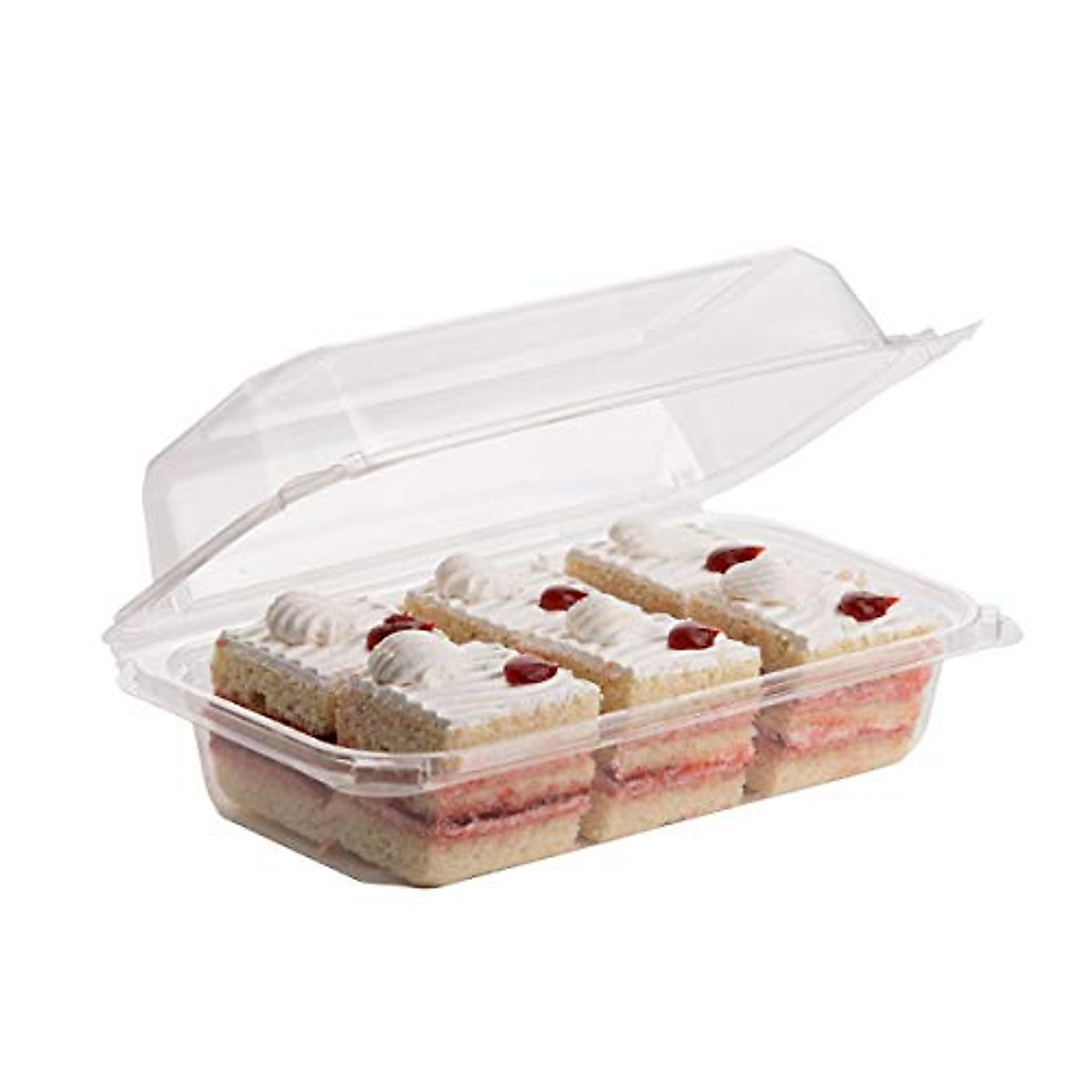 Smygoods Plastic loaf Container, Disposable Plastic Sturdy Hinged Loaf Containers, [25 Pack] Dimensions: 9 3/10''x5 1/2''x 3 1/3''
