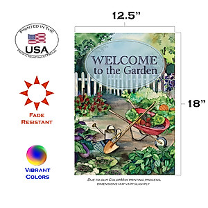 Toland Home Garden 111166 Welcome Garden Flower Flag 12x18 Inch Double Sided Flower Garden Flag for Outdoor House Welcome Flag Yard Decoration