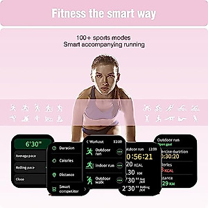 TMHAI Smart Watch for Women Men, with Bluetooth Calling Alexa Built-in, 1.8" HD Screen Smartwatch with Blood Oxygen Heart Rate Sleep Monitor, 100 Sports Modes for iPhone Android Phones