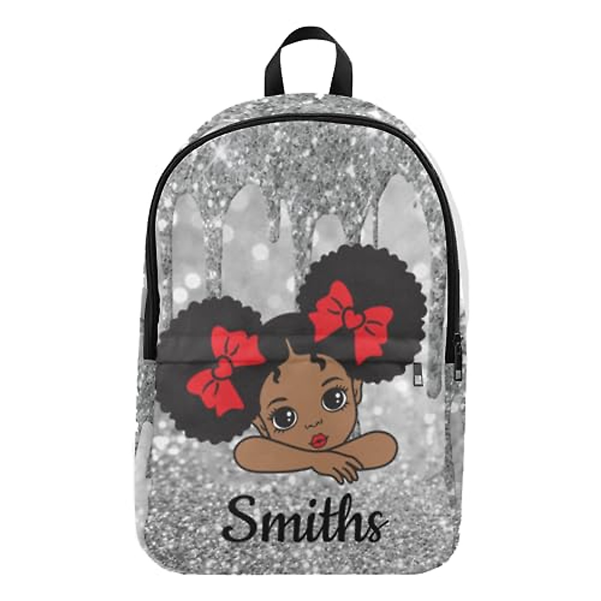 Deargifts Custom Glitter Backpack for Girls Boys Kids Personalized Name School Backpack Book Bag