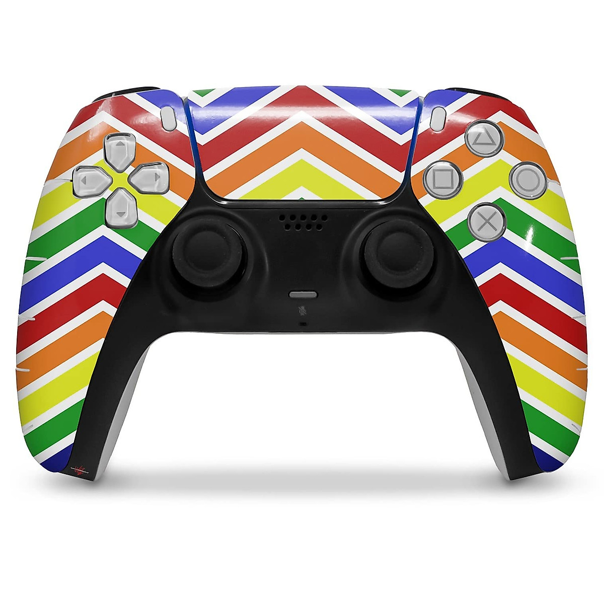 WraptorSkinz Skin Wrap compatible with Sony PS5 DualSense Controller Zig Zag Rainbow (CONTROLLER NOT INCLUDED)