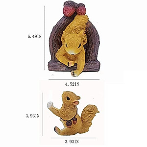 Etlemonde Climbing Squirrel Statue Outdoor Garden Pendant Decoration Tree Hugger Yard Decoration Whimsical Art Resin Statue Sculpture