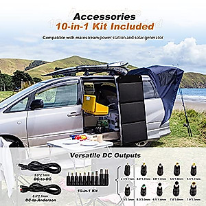 Aguei Upgrade 120W Foldable Solar Panel Monocrystalline for Portable Power Station Solar Generator Solar Charger 12V Battery with Auto 2.0/3.0 USB, for Outdoor RV Camper Off Grid Solar Power Backup