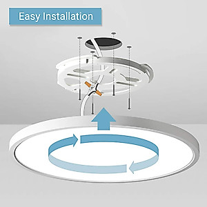12 Inch 20W Flush Mount LED Ceiling Light, 2000 LM, Round Flush Mount Ceiling Lamp Fixture for Bedroom, Living, Kitchen, Hallway, Bathroom, Stairwell, Color White, Slim, 3 colors in 1(Non Dimmable)
