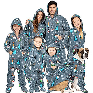 Footed Pajamas - Family Matching - Merry Gnomes Kids Hoodie Fleece One Piece - Kids - XLarge (Fits 5'0-5'3")