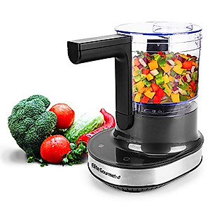 Elite Gourmet EMC4423 Maxi-Matic Patented Electric HoverChop Vegetable Food Prep Processor Chopper, Up/Down Chopping Motion, Chop, Grind, Emulsify, Puree, Mince, Touch Screen Keypad