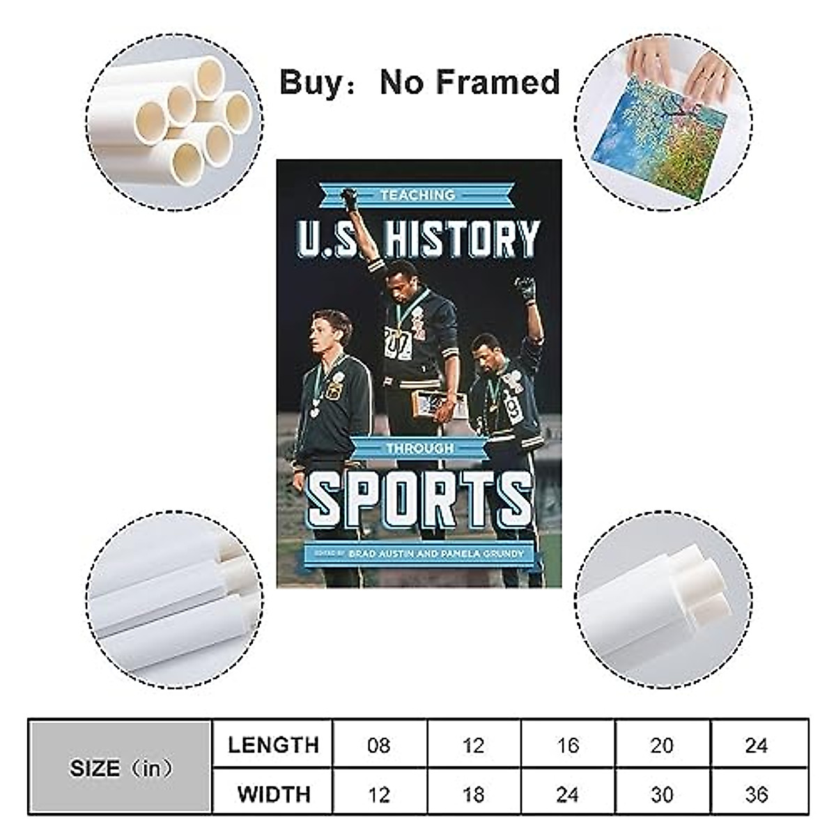 1968 Olympics African American Athletes Tommie Smith And John Carlos Black Power Poster Poster Decorative Painting Canvas Wall Posters And Art Picture Print Modern Family Bedroom Decor Posters 12x18in