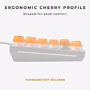 Glorious Polychroma Keycaps: Clear for RGB Shine Through for Mechanical Gaming Keyboards, 115 Keys, Translucent Cherry Profile