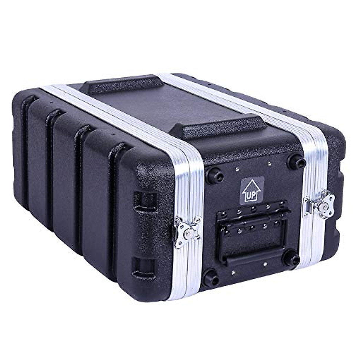 Crossrock Stackable 4U Rack Case, Strong Molded with Heavy Duty Hardware, Shallow 9.5” Depth (CRA8604US)