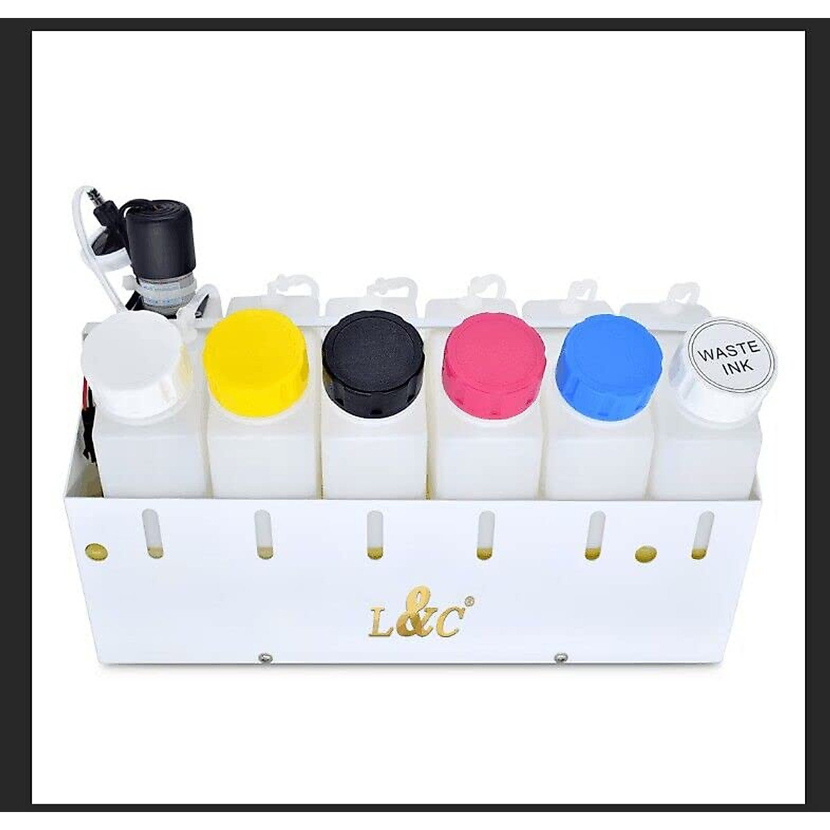 L&C Professional DTF CISS DTF White Ink Circulation System DTF Empty Ink System CISS Refillable Cartridge Kit with Ink Flow Control Damper for EPSON ET8550 L805 DTF Printer