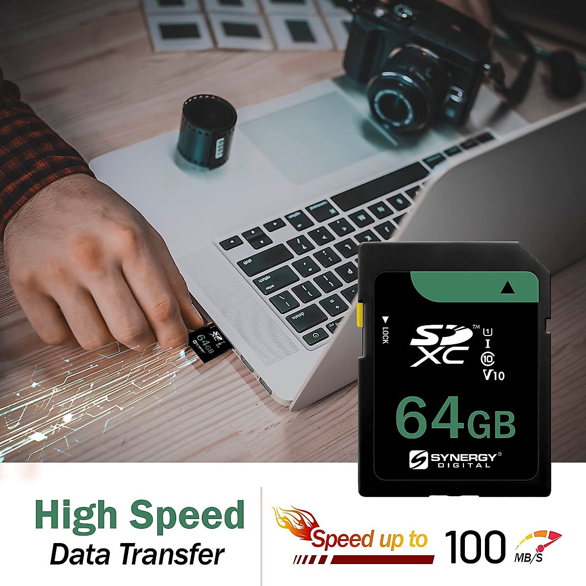 Synergy Digital Memory Card, Compatible with Nikon COOLPIX B500 Digital Camera Memory Card 64GB Secure Digital Class 10 Extreme Capacity (SDXC) Memory Card