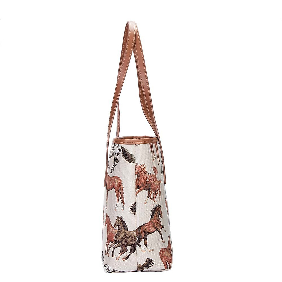 Signare Tapestry Shoulder Bag for Woman Travel or Work Tote Bags for Women In Running Animal Horse Design|COLL-RHOR