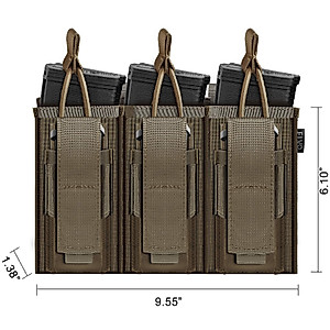ELVO Tactical Molle Mag Pouch, Open-Top Molle Double/Triple Stacker 5.56 7.62 Magazine Pouches Holder Carrier for Rifle M4 M14 G36 HK416 AR-15 and Glock 17 19 M1911 9MM Magazines Holster