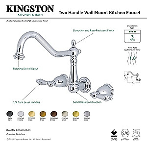 Kingston Brass KS1281AL Heritage Kitchen Faucet, 9-3/16", Polished Chrome