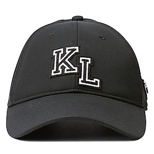 Karl Lagerfeld Paris Men's Kocktail Karl Head Logo on The Side Patch Cap, Black_Varsity