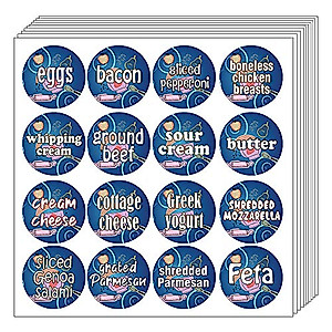 Creanoso Kitchen Ingredients Item Labels Text Stickers (20-Sheet) – Gift Giveaways Stickers for Chefs – Premium Quality Design Food Label Stickers for Kitchen – Unique Rewards Incentives for Men Women
