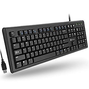 X9 Performance Wired Keyboard - USB Computer Keyboard Wired, Coated with Silver Zinc Zeolite - USB Keyboard for Laptop with 5FT Cable - Wired Computer Keyboard for PC | Chromebook - Perfect for Office