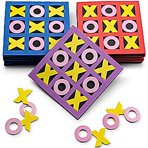 Bedwina Tic Tac Toe (Bulk Pack of 24) 5"x5" Foam Tic-Tac-Toe Mini Board Game Toys for Kids, Birthday Party Favors, Goody Bag Stuffers, Classroom Prizes & Occupational Therapy, Stocking Stuffers